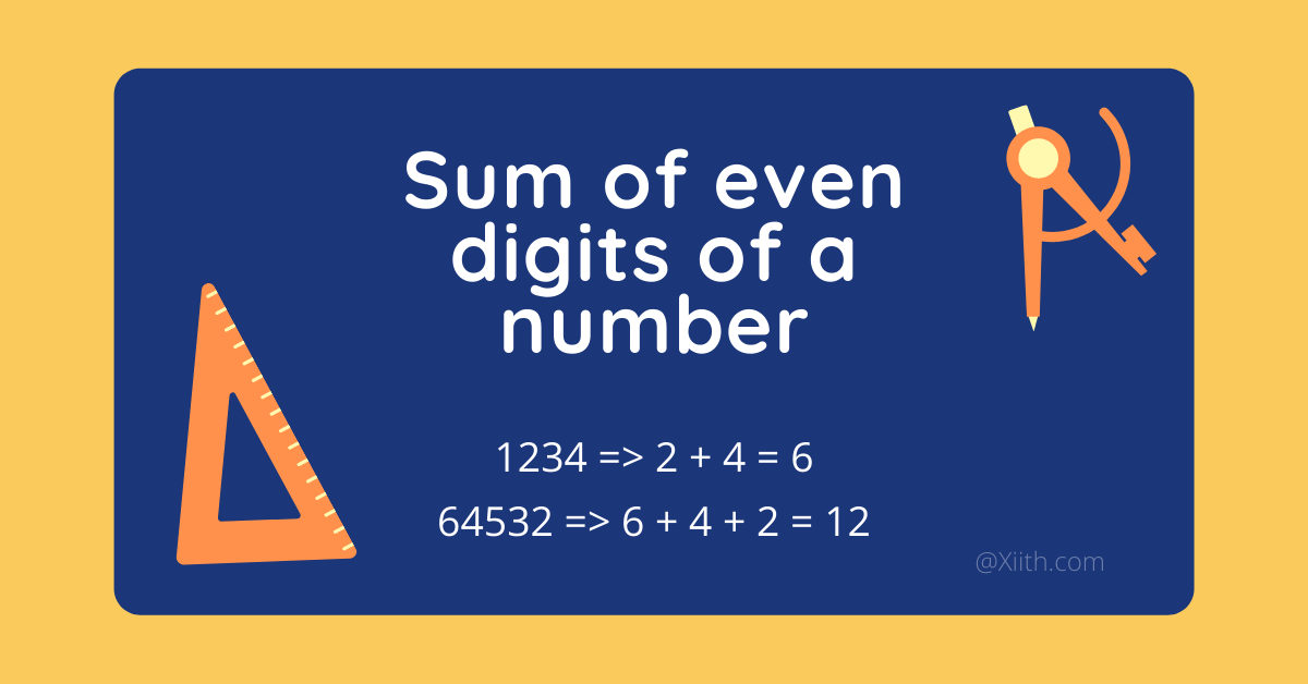 JavaScript Program To Find The Sum Of Even Digits Of A Number JavaScript Program To Find The Sum Of Even Digits Of A Number